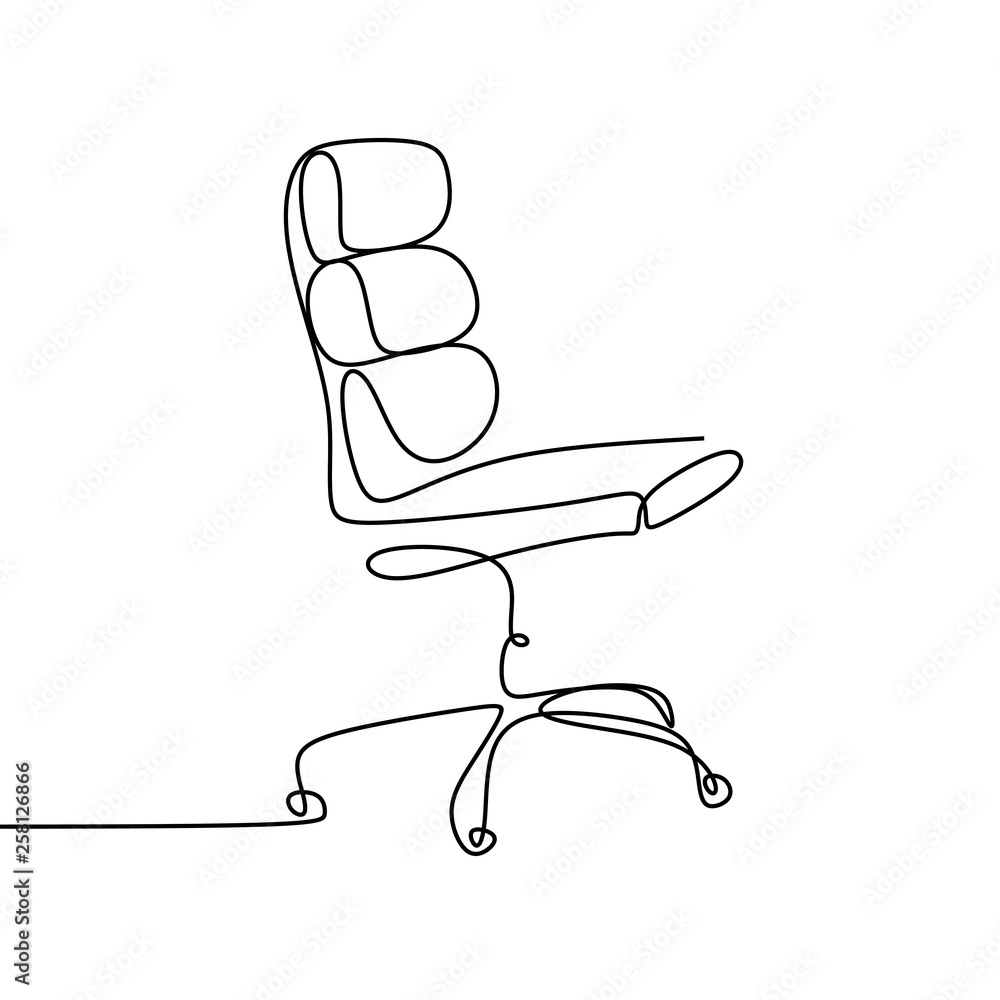 continuous line drawing of the work chair. Stock Vector | Adobe Stock