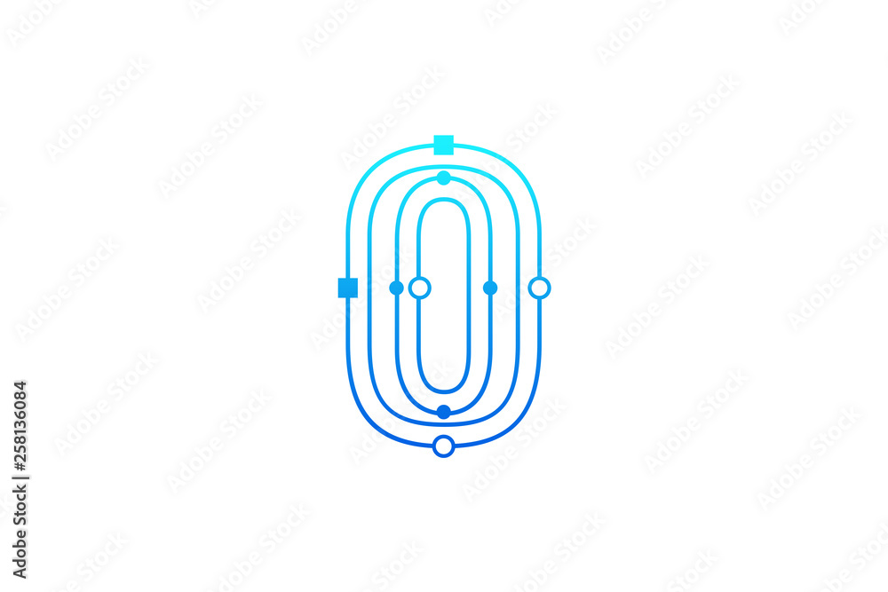 Letter O logo design template. Line art logo type design concept of ...