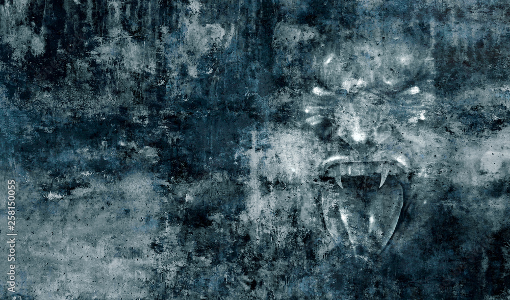 Horror Monster Face Background Stock Illustration | Adobe Stock