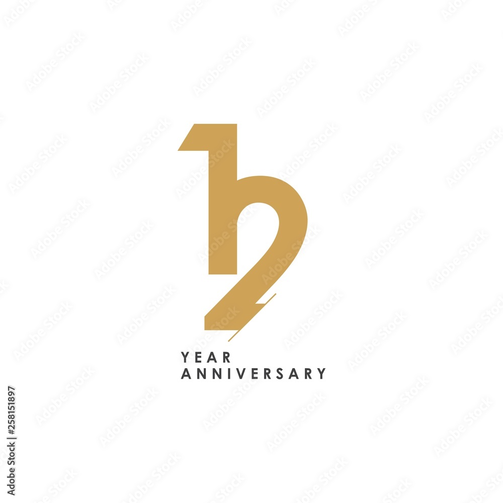 12 year Anniversary Logo Vector Template Design Illustration Stock ...