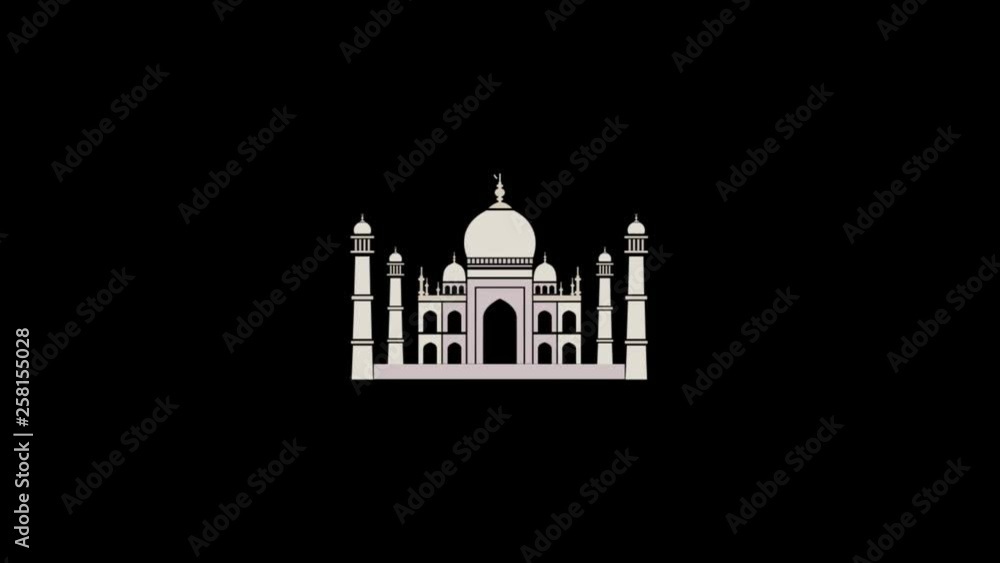 Taj Mahal India icon animation with black background. Icon design ...