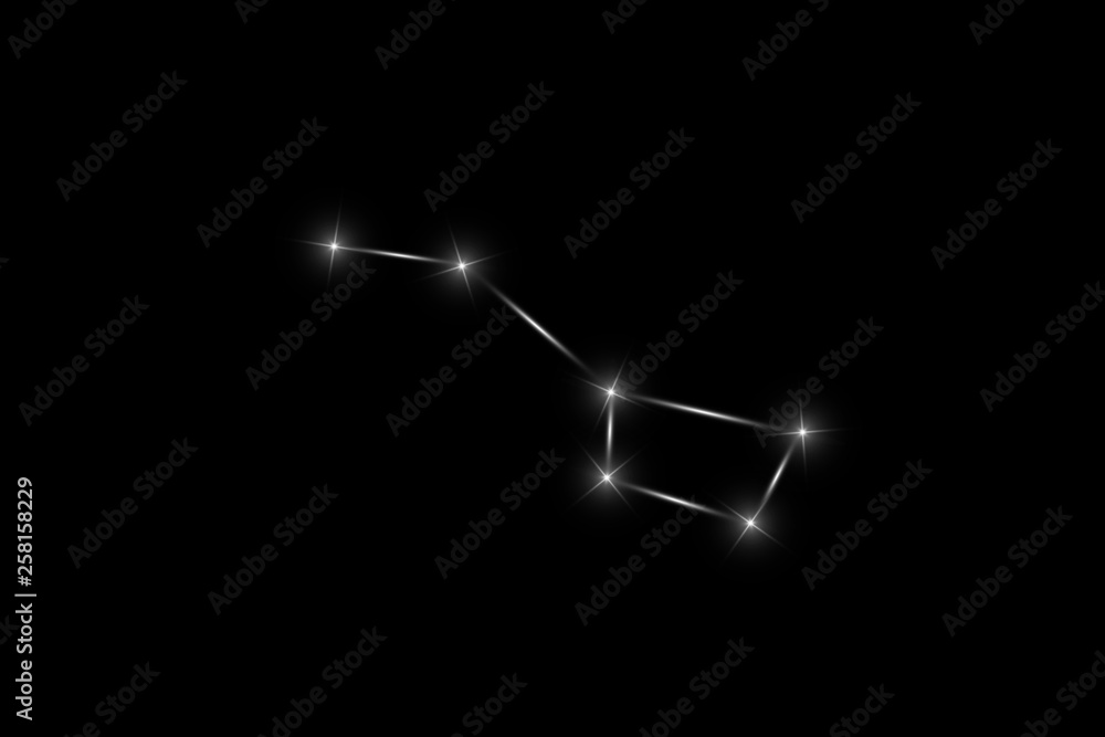 Big Dipper Zodiac Sign of the Beautiful Bright Stars on a black ...