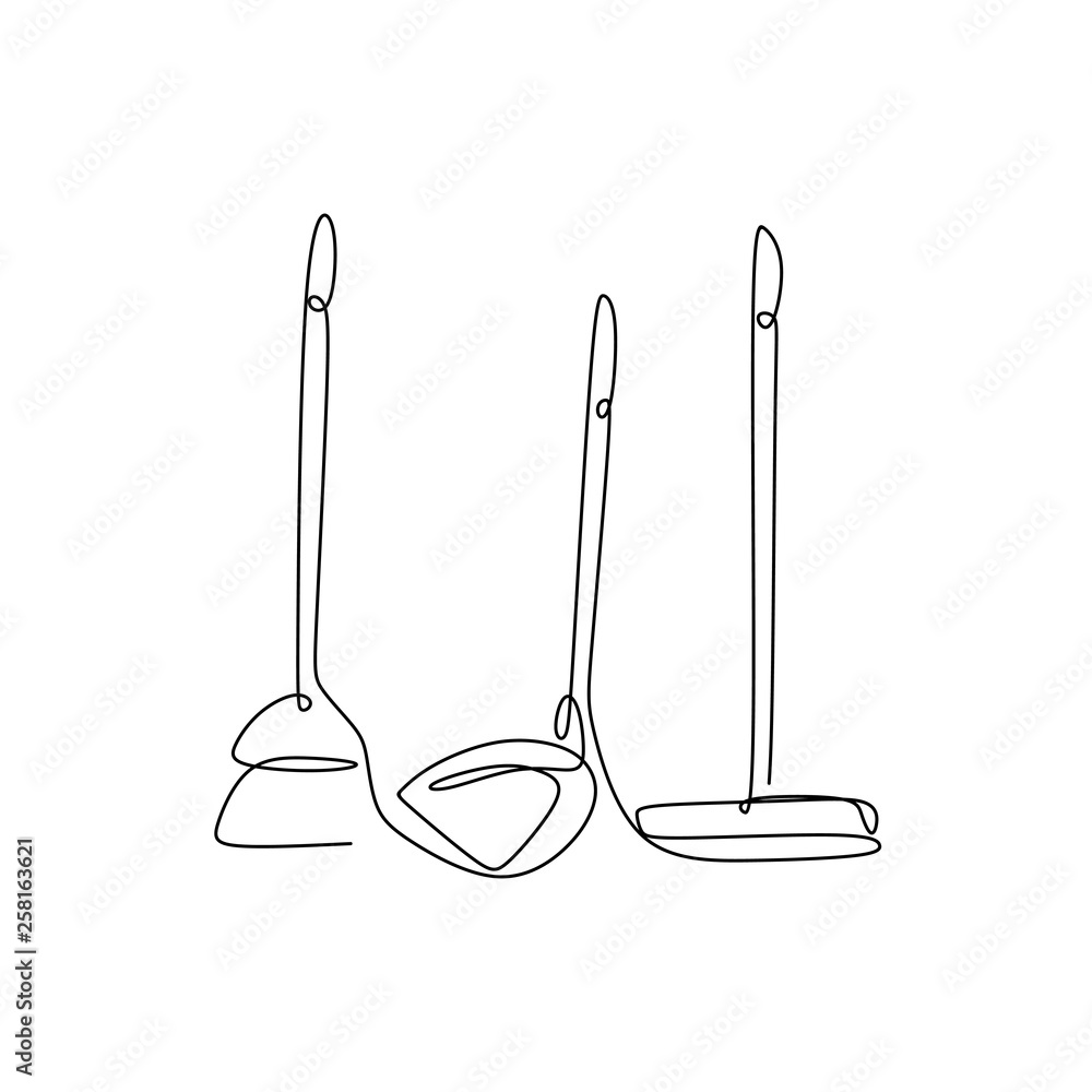 continuous line drawing of clean clean tools. Stock Vector | Adobe Stock