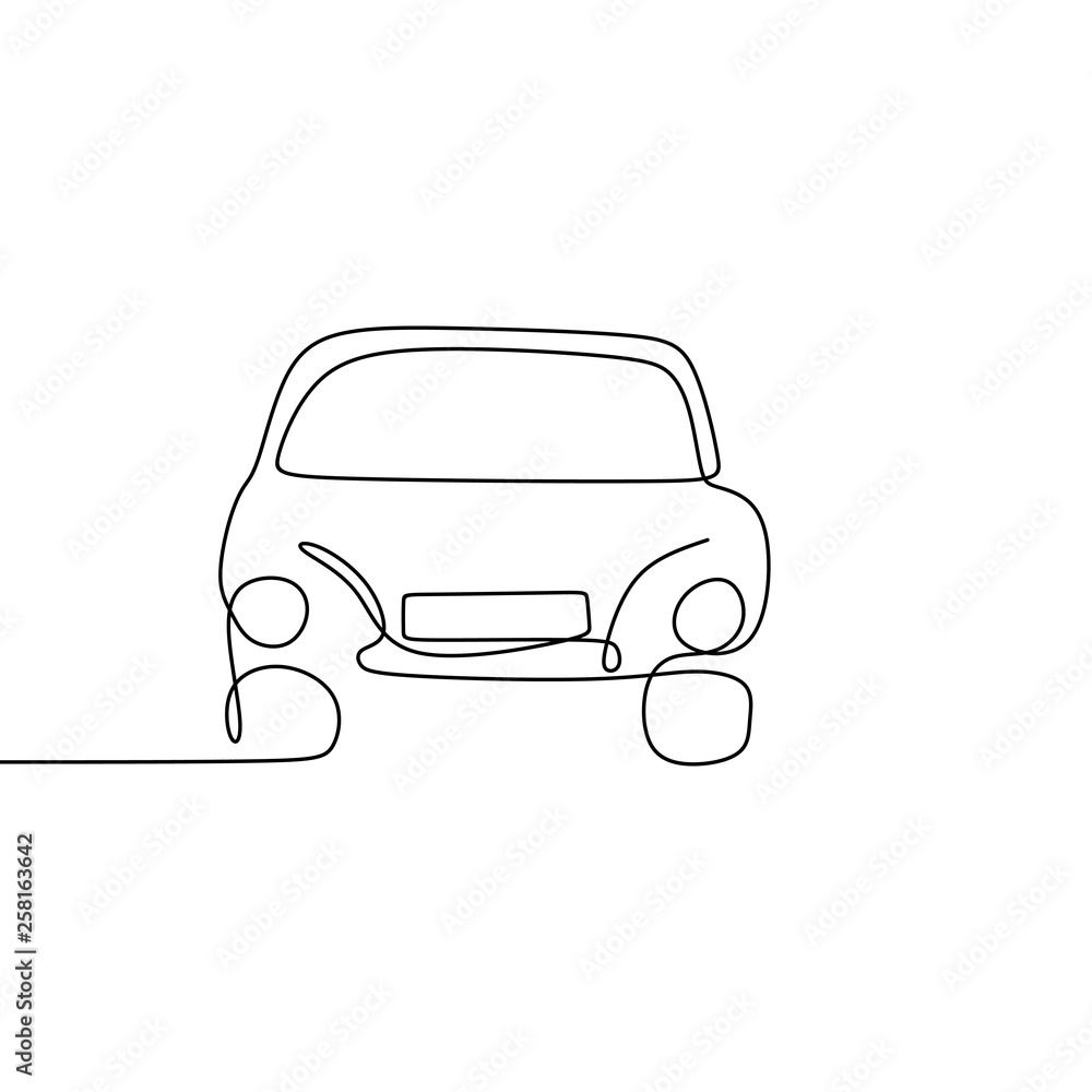 continuous line drawing of classic cars Stock Vector | Adobe Stock
