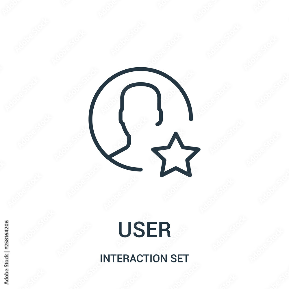 user icon vector from interaction set collection. Thin line user ...