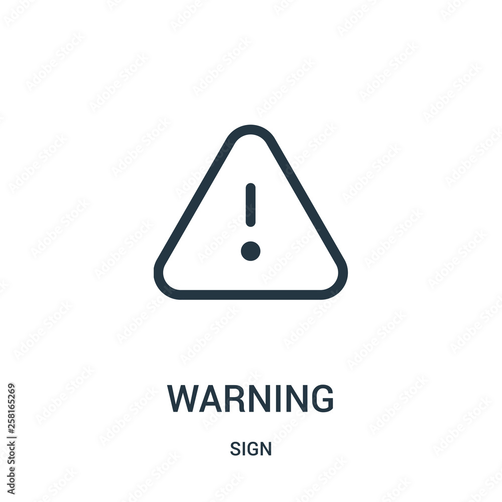 warning icon vector from sign collection. Thin line warning outline ...