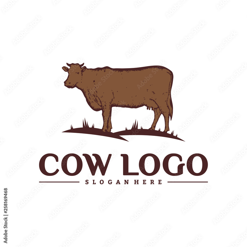 Cow Logo Design Concepts. Cow Farm Logo Template Vector. Icon Symbol ...