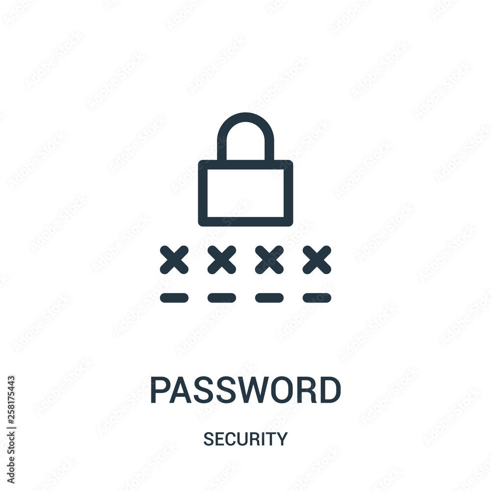password icon vector from security collection. Thin line password ...