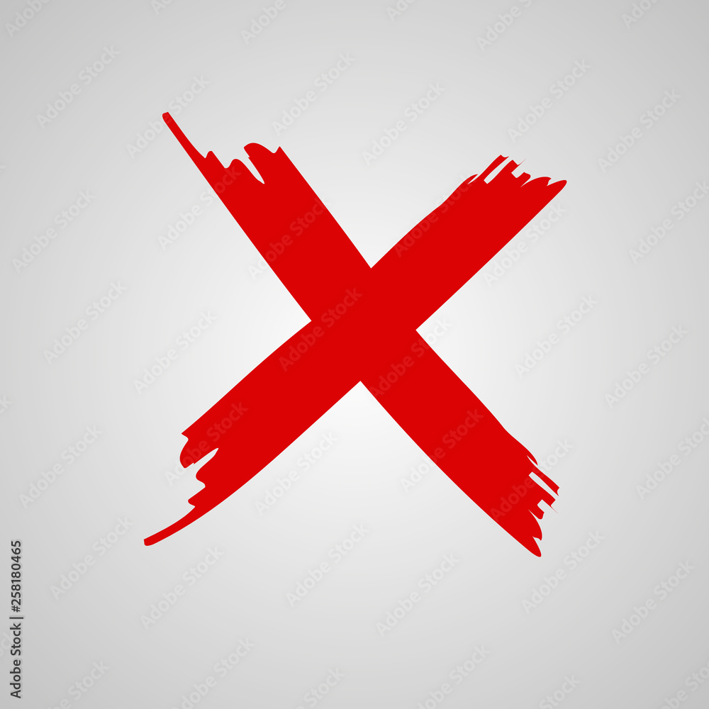 Check mark. x letter/ brush style. Stock Vector | Adobe Stock