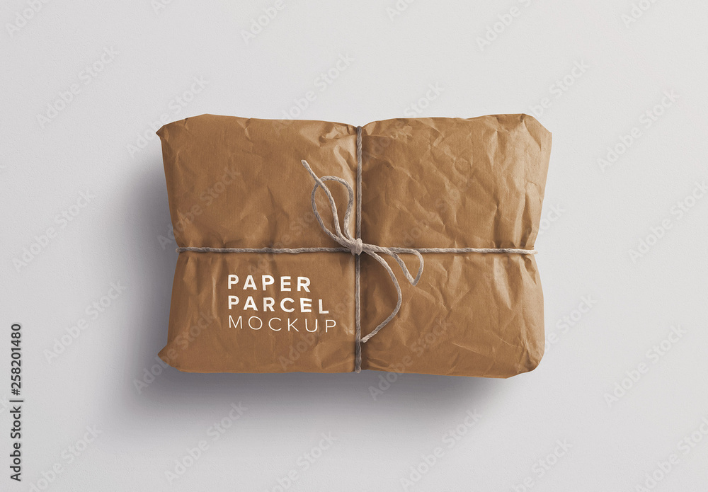 Paper Parcel Mockup with Twine Stock Template | Adobe Stock