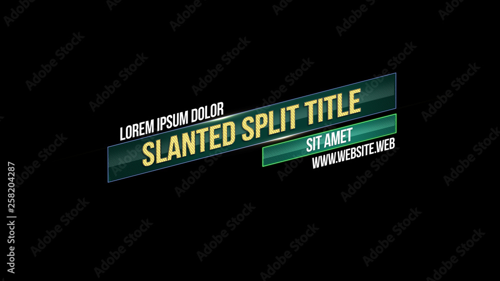3D Slanted Split Title Stock Template | Adobe Stock