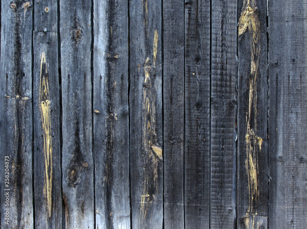 old flaked peeled weathered black paint wood curve aged board planks ...