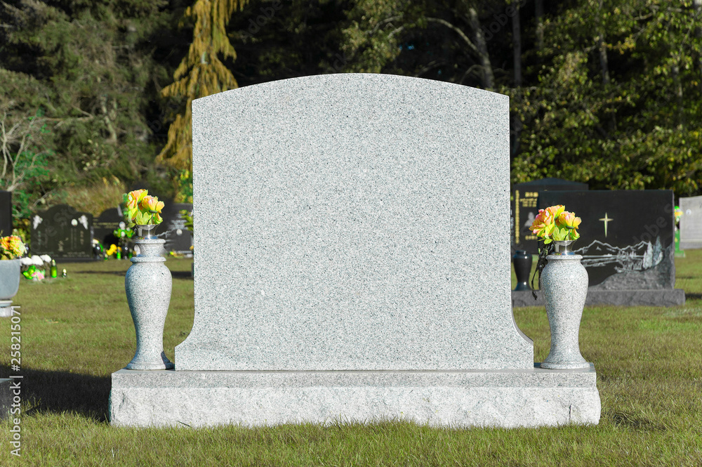 Blank tombstone in cemetery Stock Photo | Adobe Stock Blank tombstone in cemetery Stock Photo | Adobe Stock