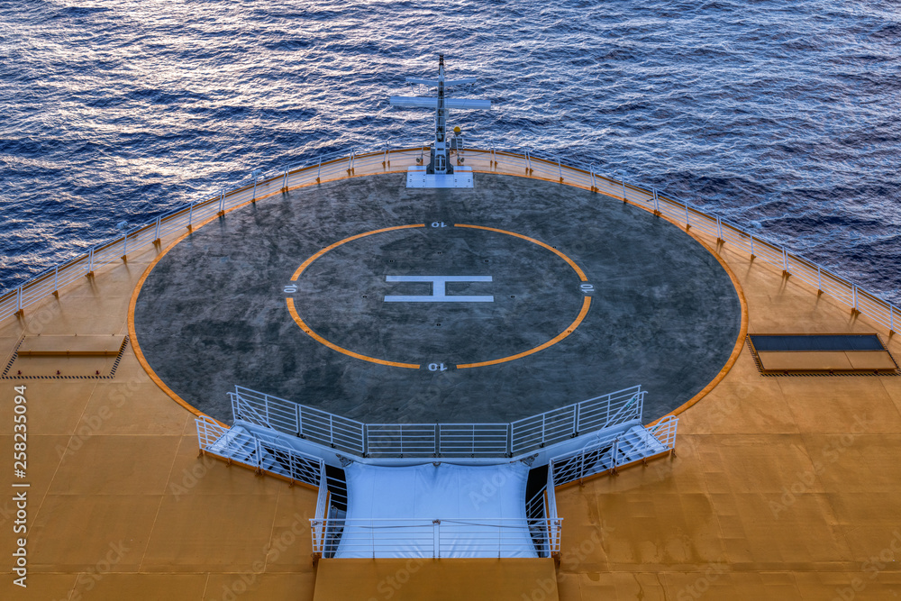 helipad, cruise, deck, transport, travel, helicopter, ship, sea, boat ...