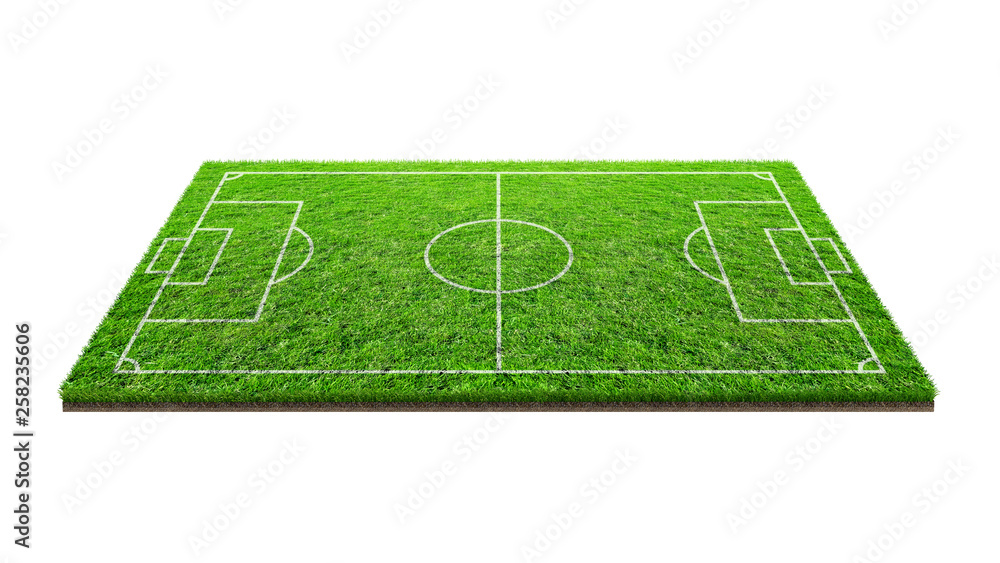 Soccer football field isolated on white background with clipping path ...