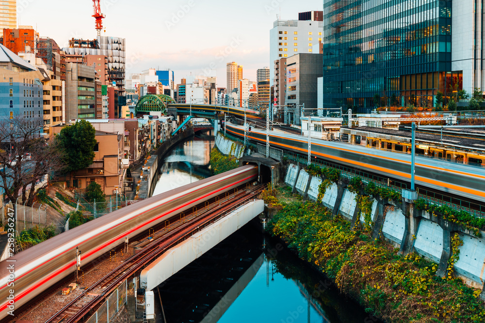 Tokyo skyline from Hijiri Bashi Bridge, Japan Stock Photo | Adobe Stock