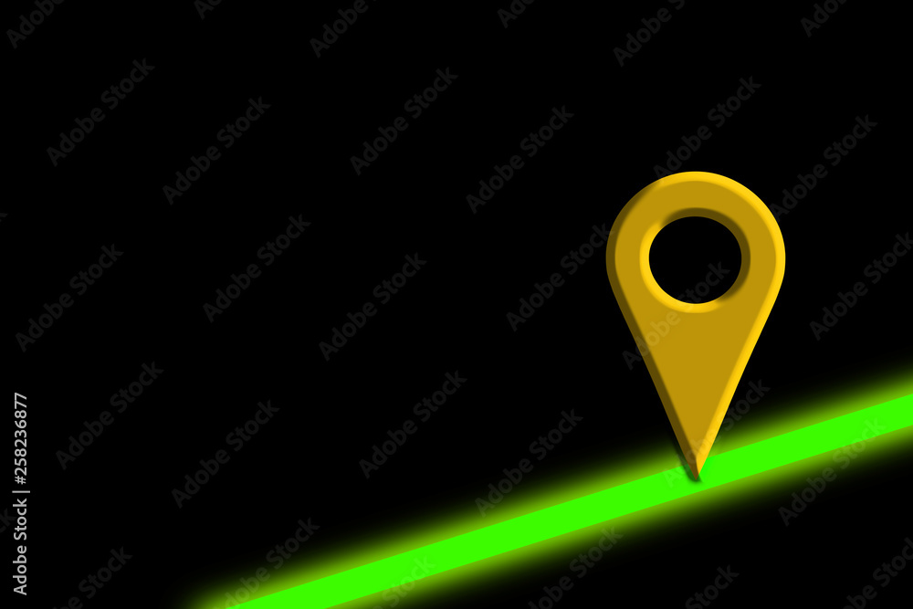 Map symbol. Map mark of night road. 地図のマーク 夜道の地図マーク Stock Illustration ...