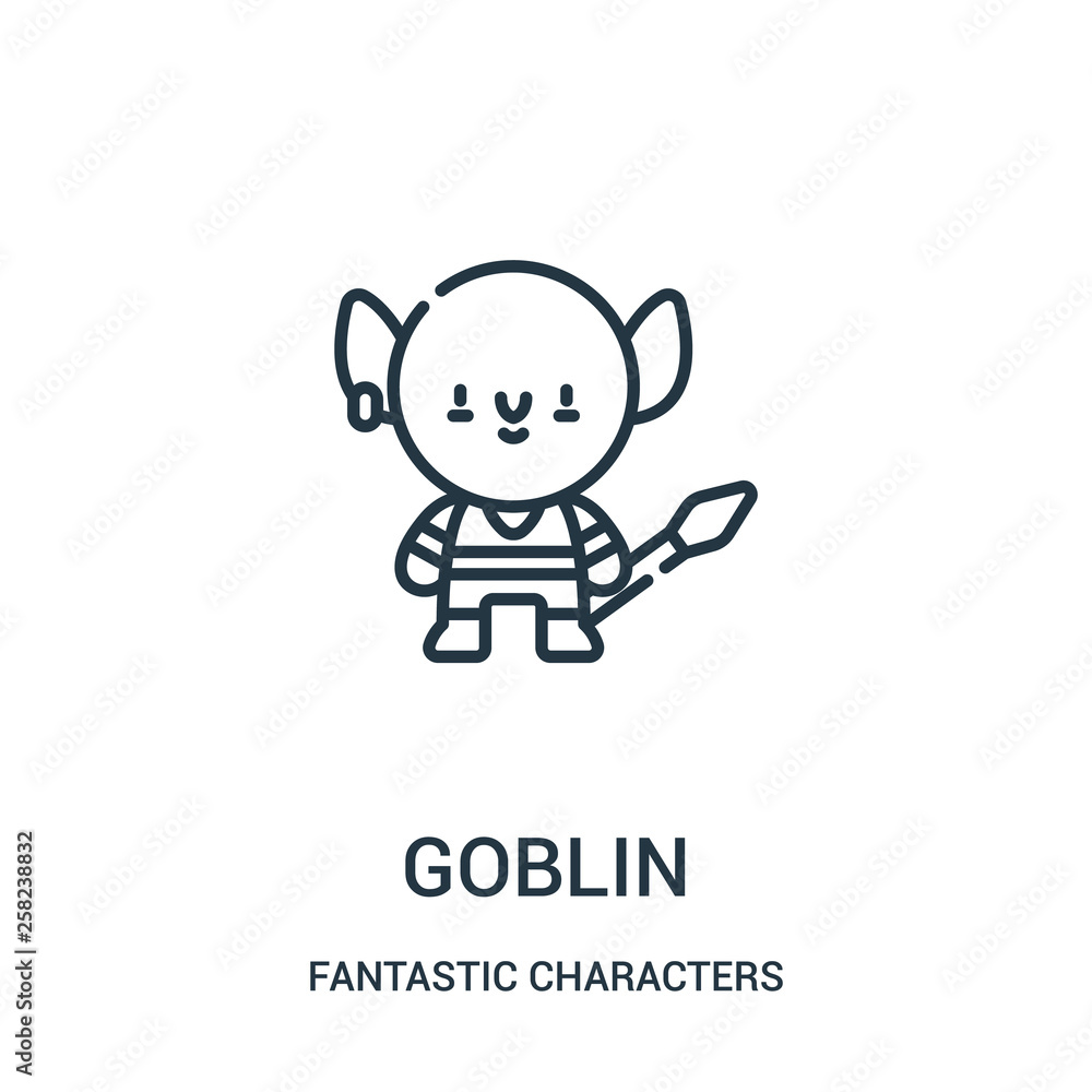 goblin icon vector from fantastic characters collection. Thin line ...