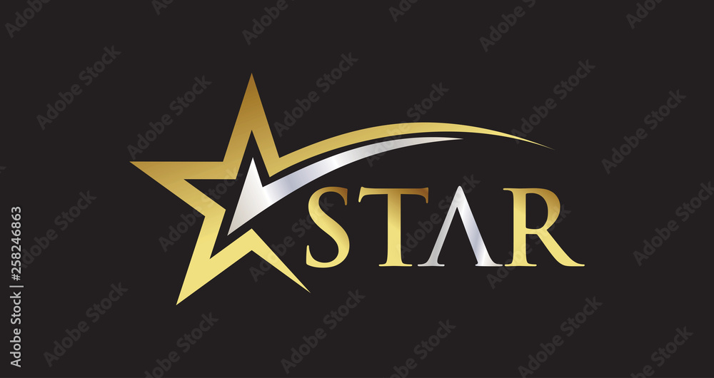 golden star logo Stock Vector | Adobe Stock