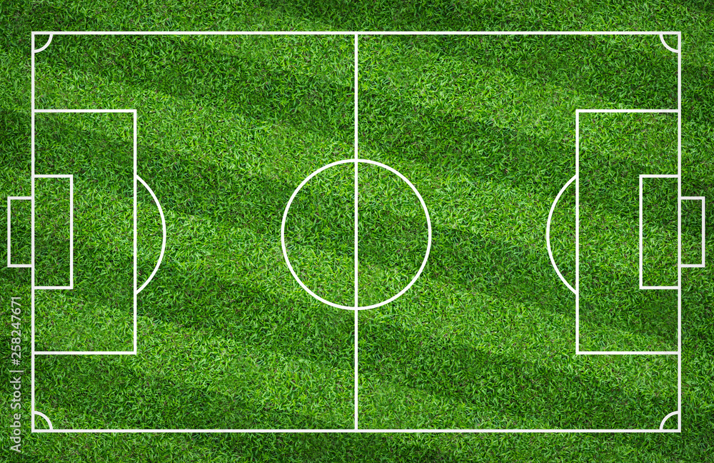 Football field or soccer field for background. Green lawn court for ...