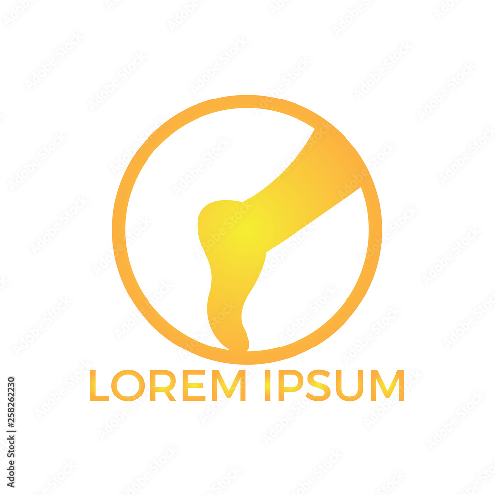 Foot and ankle podiatry vector logo design. Foot with Shield and ...