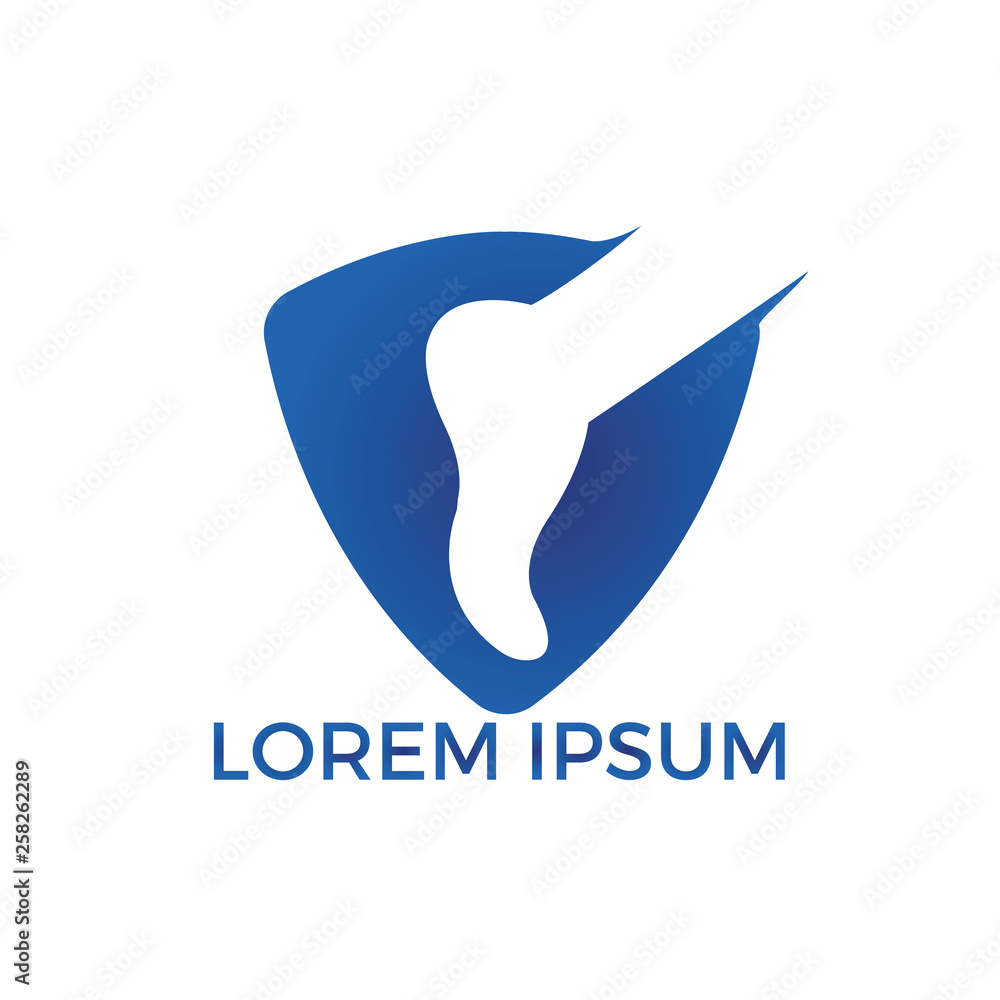 Foot and ankle podiatry vector logo design. Foot with Shield and ...