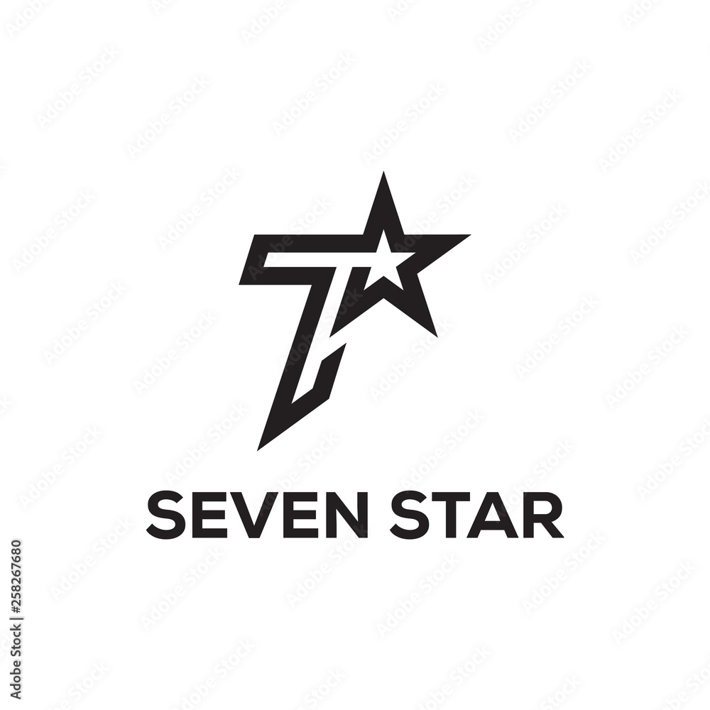 seven star logo design template Stock Vector | Adobe Stock