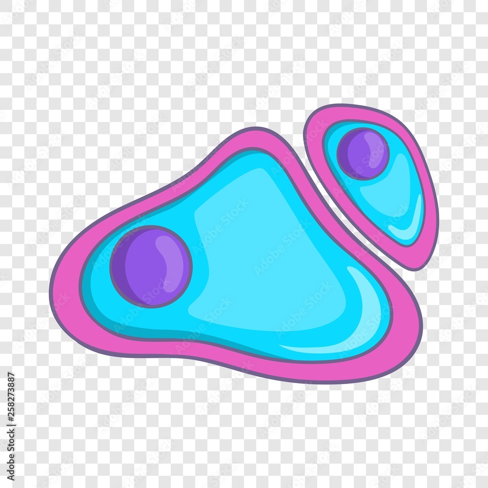 Cell nucleus icon in cartoon style on a background for any web design ...