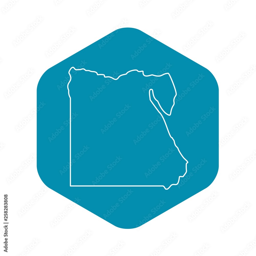 Egypt map icon. Outline illustration of Egypt map vector icon for web ...