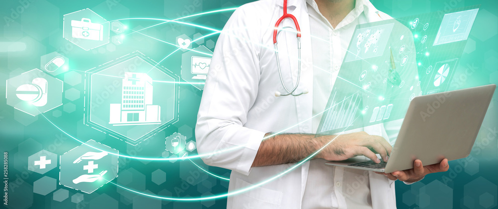 Medical Healthcare Research and Development Concept. Doctor in hospital ...