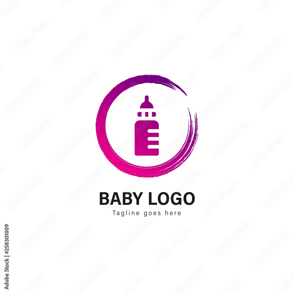 Baby logo template design. Baby logo with modern frame vector design ...