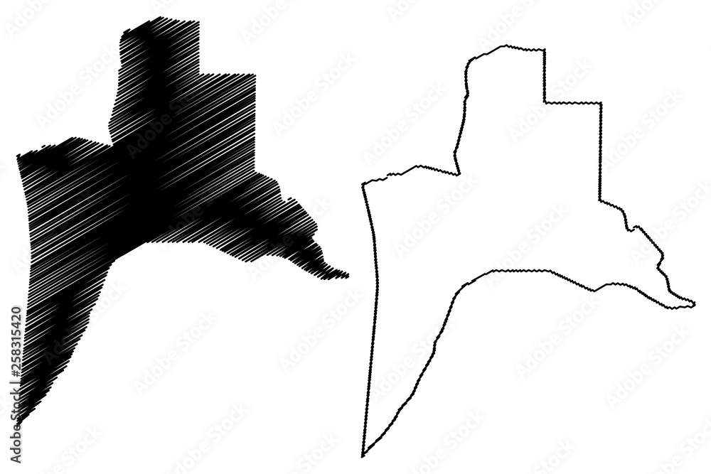 Basra Governorate map vector....Basra Governorate (Republic of Iraq ...