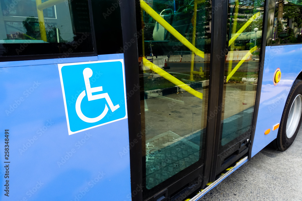 reserved seat label on-board bus for disabled people Stock Photo ...