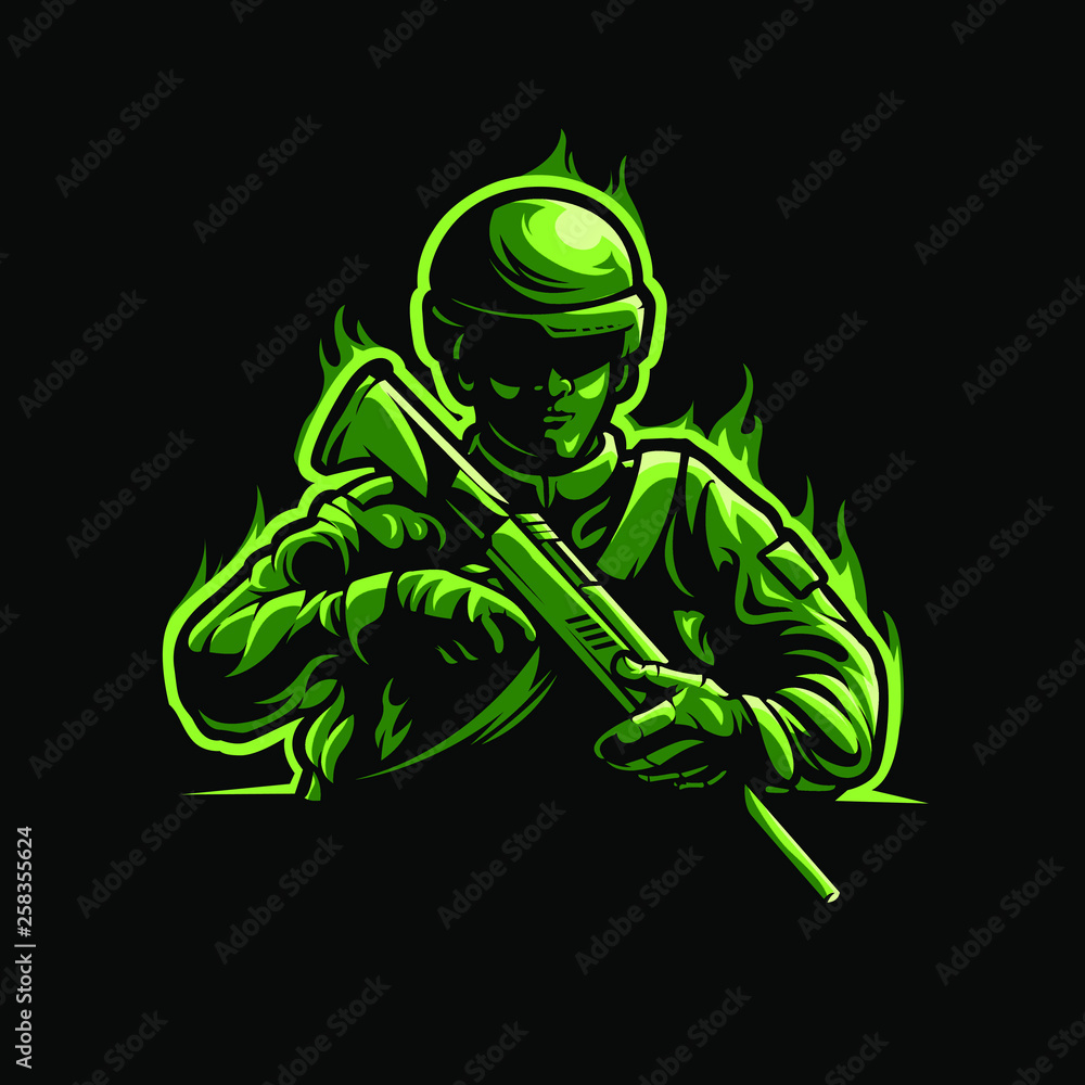 army soldier logo e sport Stock Vector | Adobe Stock