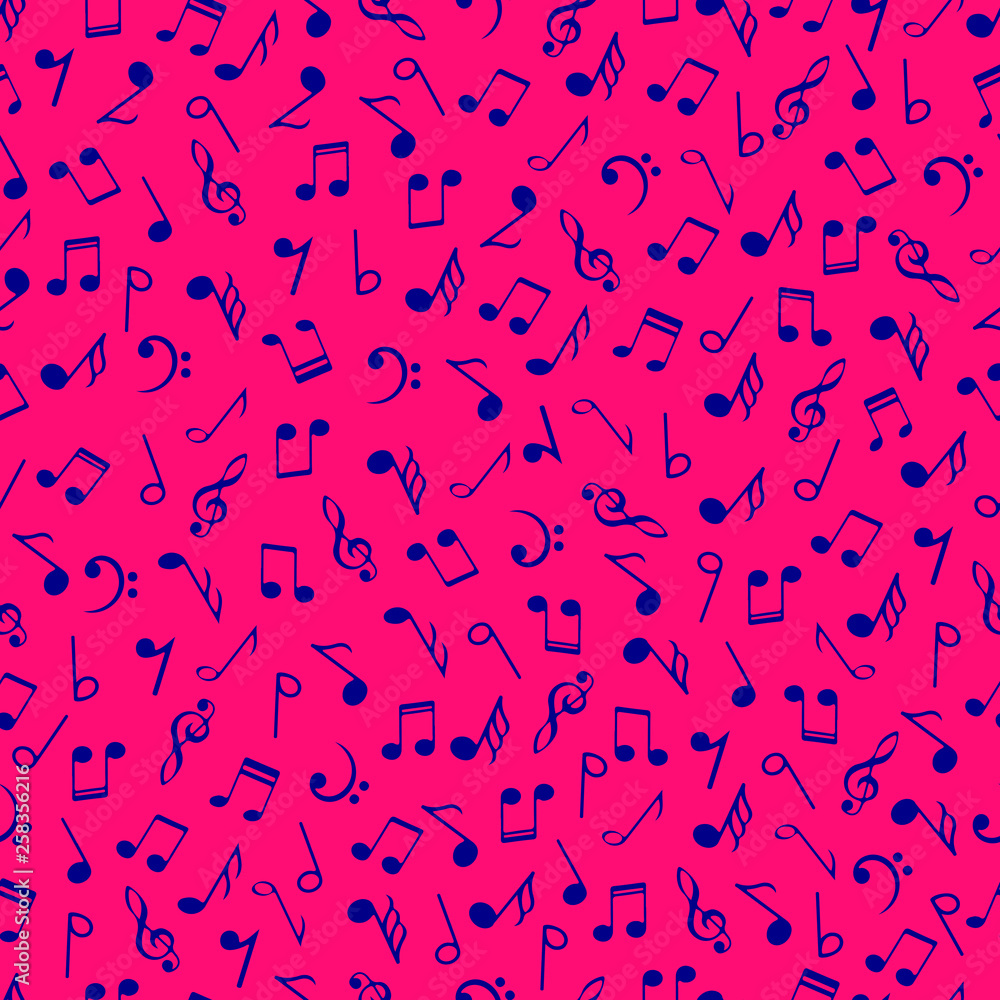 Pink Music Notes Wallpaper
