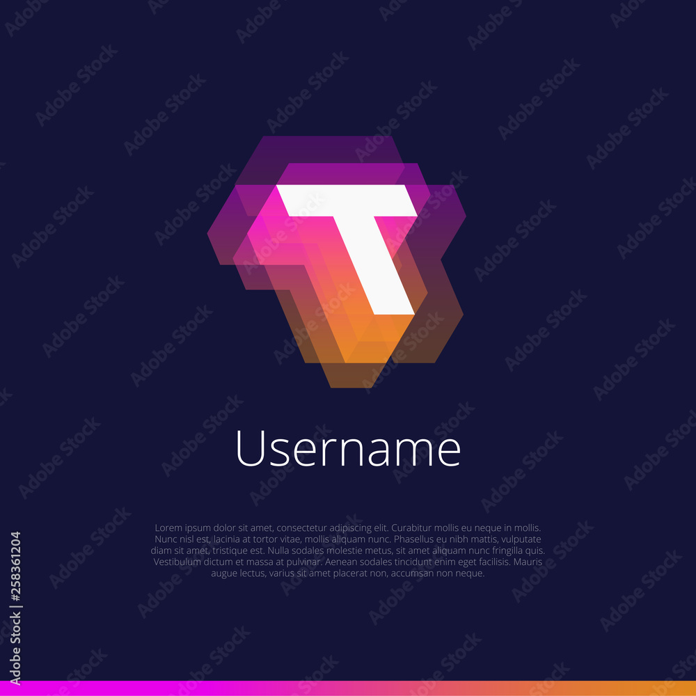 T, monogram logo. Vector graphic design elements editable for company ...