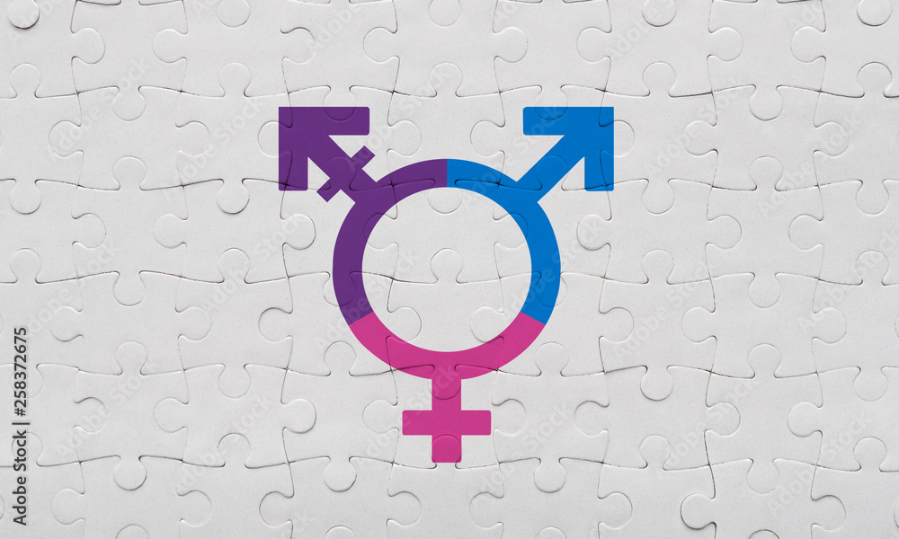 Colorful transgender symbol on white puzzle background Stock Photo ...