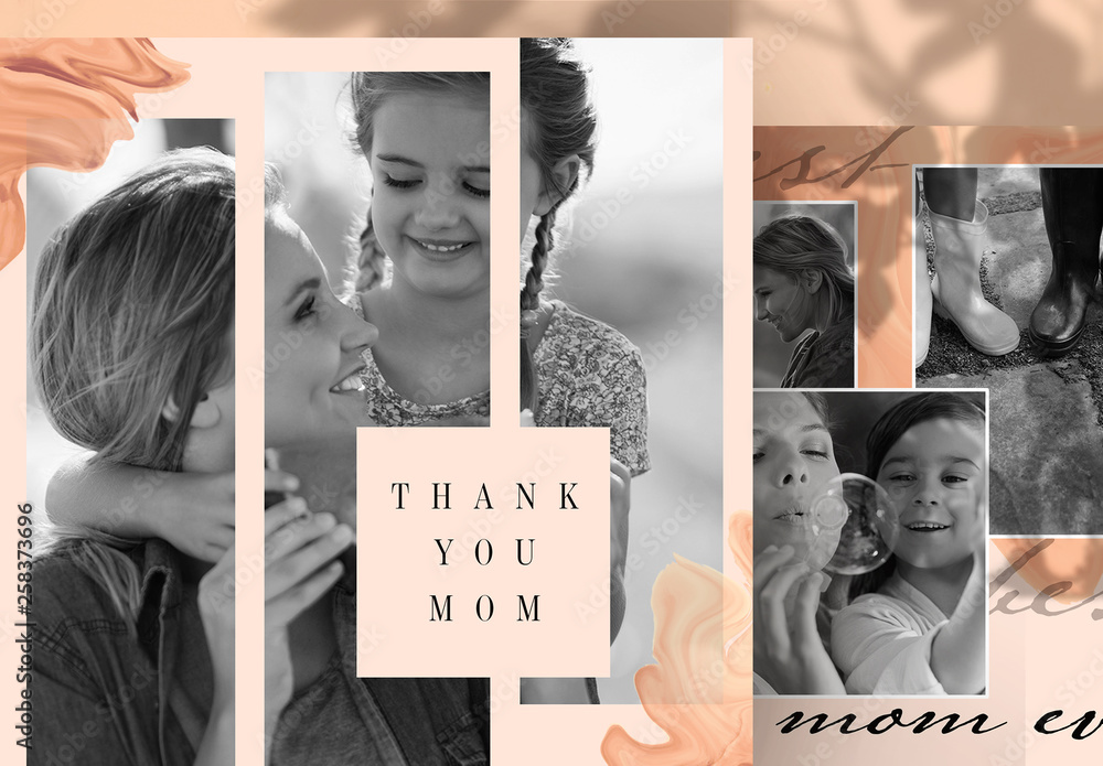 Mother's Day Social Media Post Layouts with Photo Placeholders Stock ...
