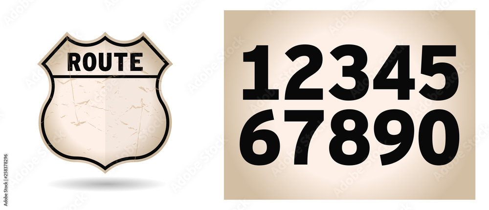 US Route shield with numbers separated Stock Vector | Adobe Stock