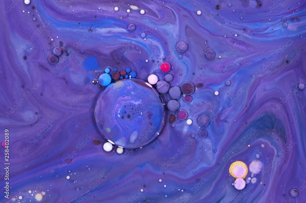 Colourful acrylic bubbles.Abstract ink design template mixed texture ...