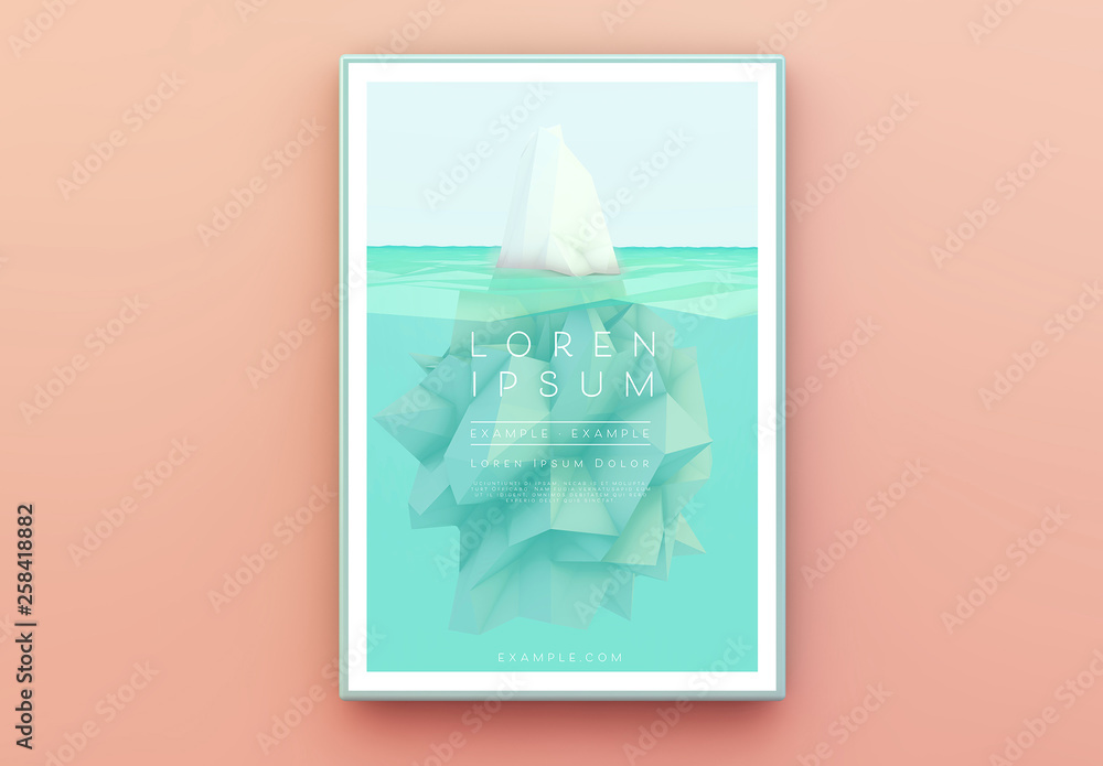 Geometric Iceberg Poster Layout Stock Template | Adobe Stock
