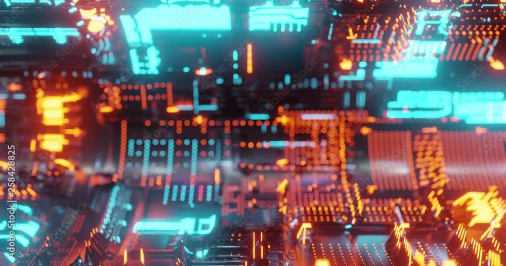 Motion graphic 4K seamless loop of abstract technology background, led ...