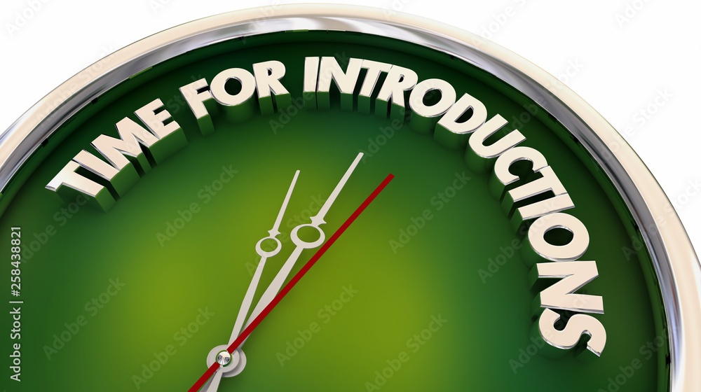 Time for Introductions Meeting Greeting Clock 3d Illustration Stock ...