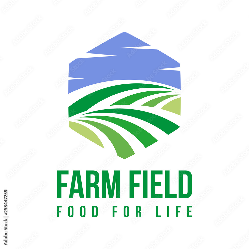 Farm field logo template Stock Vector | Adobe Stock
