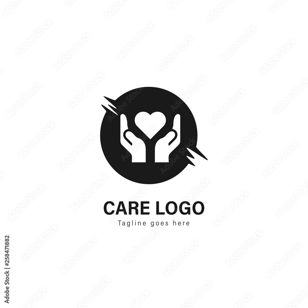 Care logo template design. Care logo with modern frame vector design ...