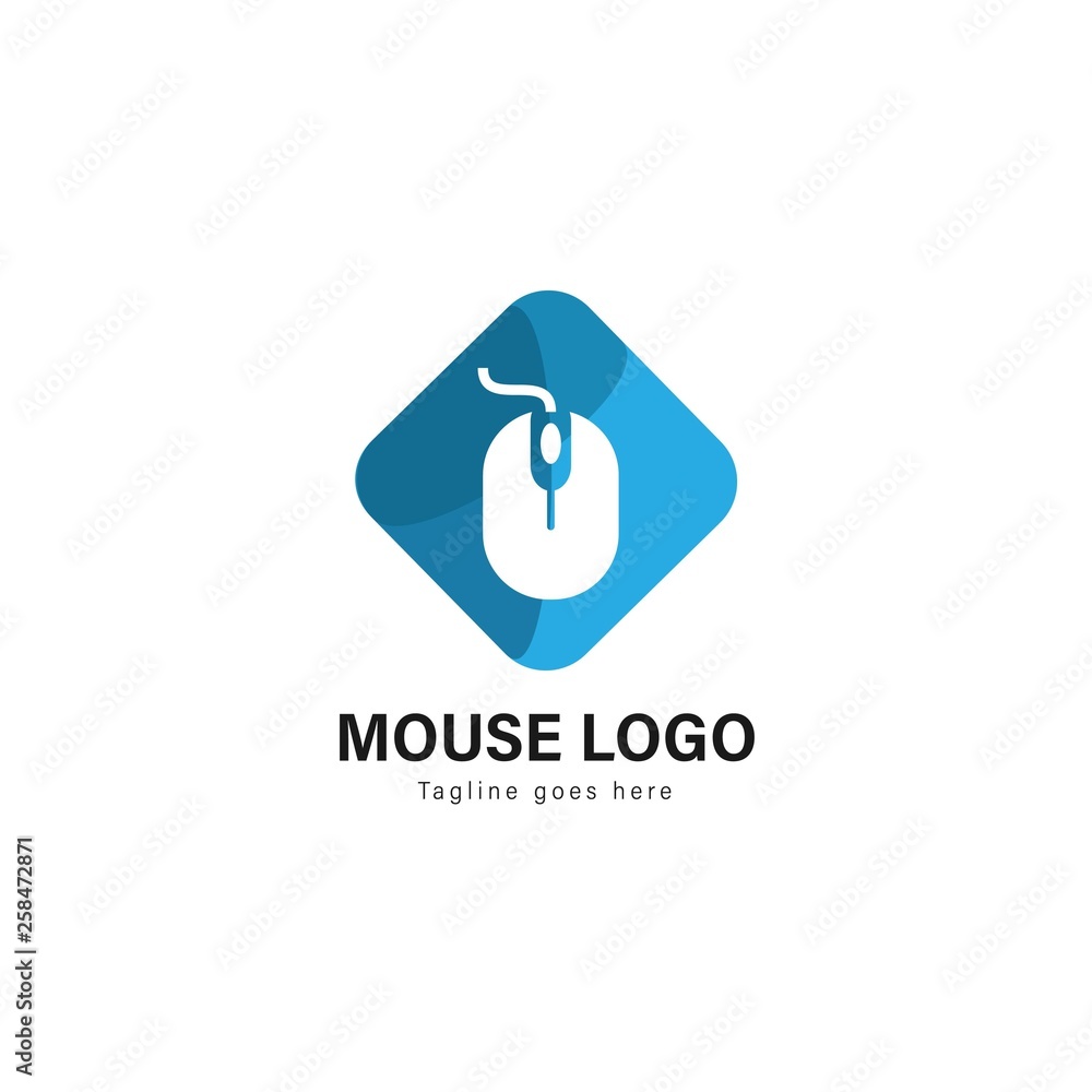 Computer logo template design. Computer logo with modern frame vector ...