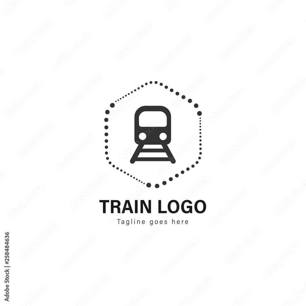 Train logo template design. Train logo with modern frame vector design ...