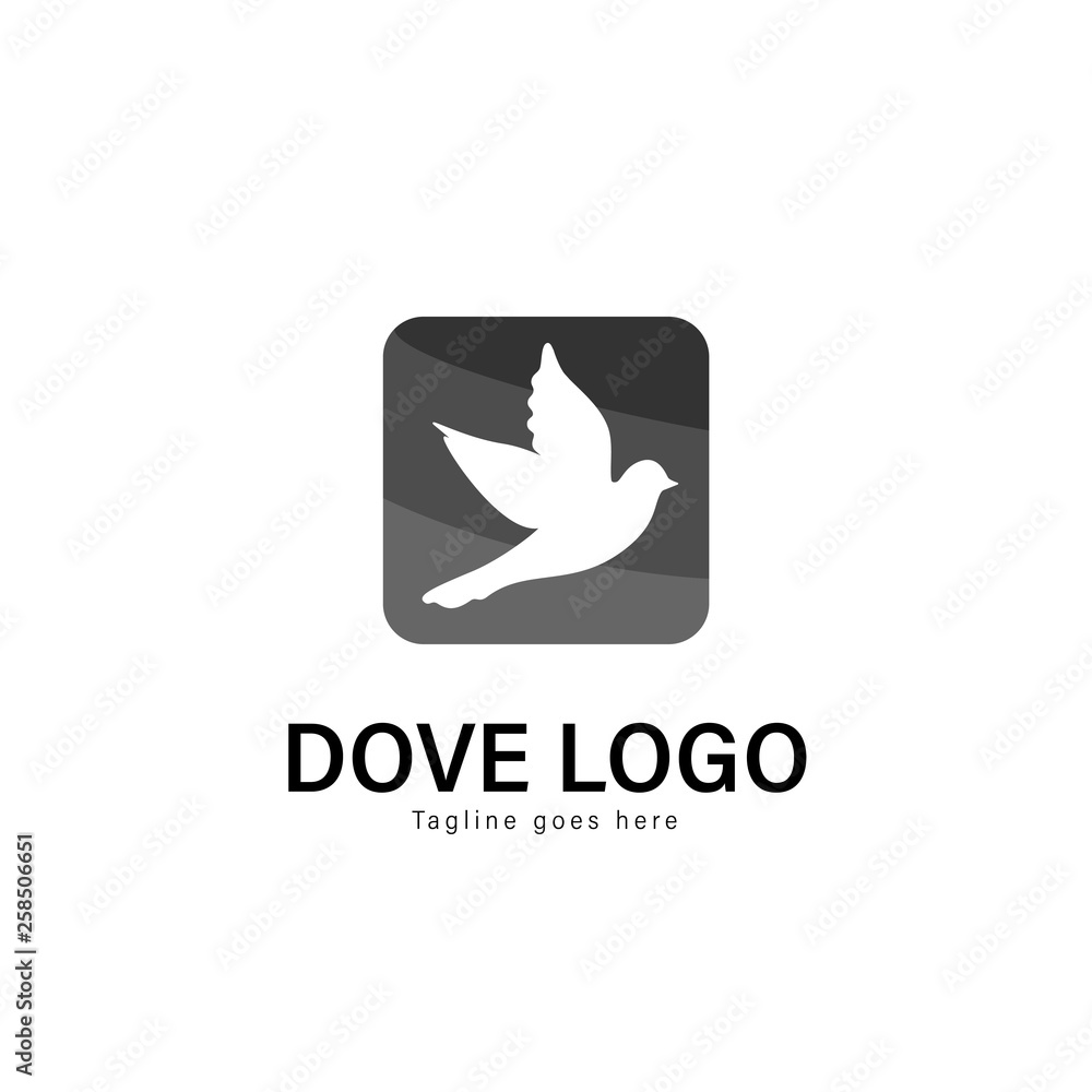 Dove logo template design. Dove logo with modern frame vector design ...