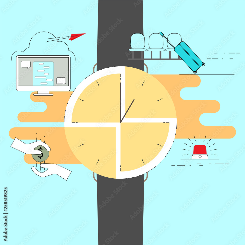 Time management concept. In time metaphor. Done in response to urgency ...