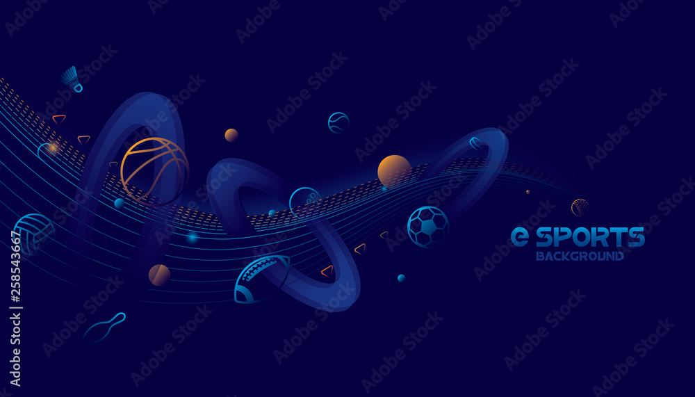 Vector esports with futuristic technology background design. Stock ...